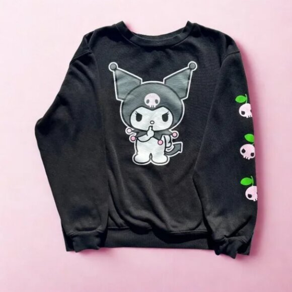 Sanrio | Sweaters | Sanrio Black Crewneck Sweater Soft Goth ...